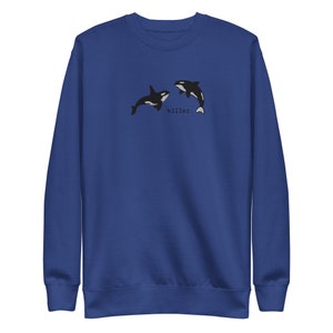 Embroidered Orca Whale Sweatshirt, Killer Whale Pullover, Orca Lover ...