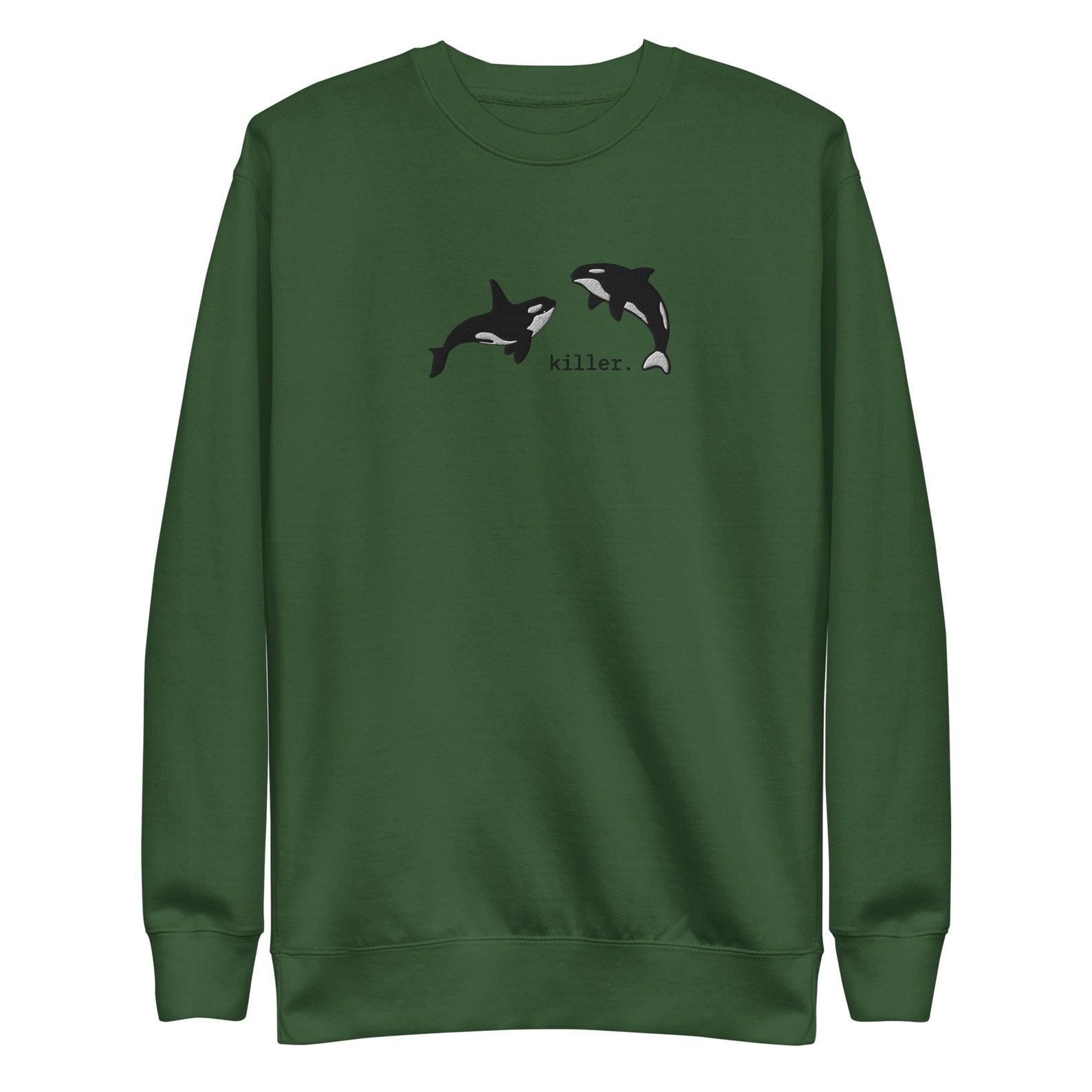 Embroidered Orca Whale Sweatshirt, Killer Whale Pullover, Orca Lover ...
