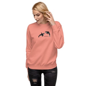 Embroidered Orca Whale Sweatshirt, Killer Whale Pullover, Orca Lover ...