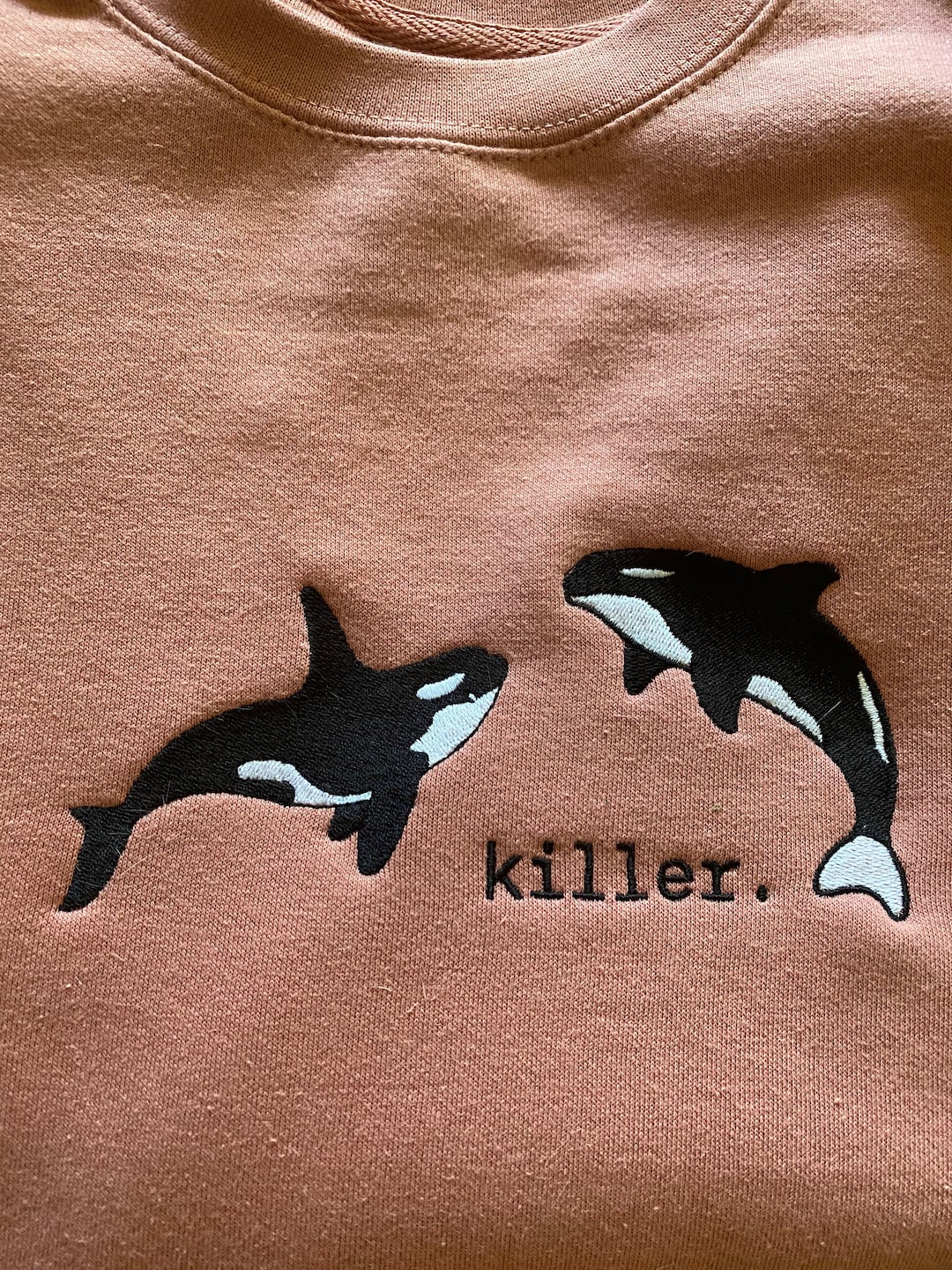 Embroidered Orca Whale Sweatshirt, Killer Whale Pullover, Orca Lover ...