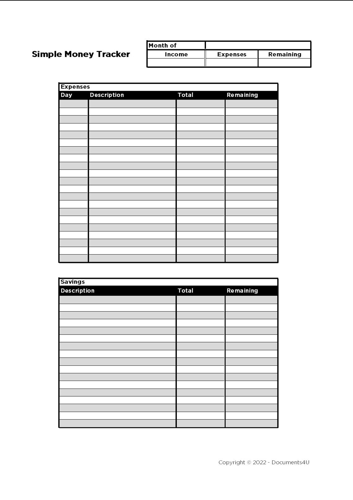 Simple Money Tracker - Etsy