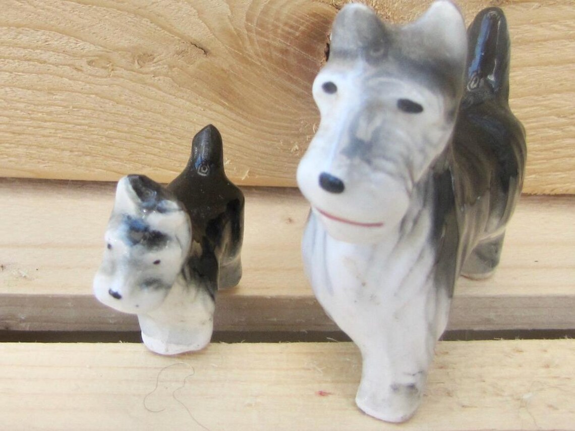 Schnauzer Miniature Figurines, Made in Japan, Ceramic Dogs, Set of 3 - Etsy