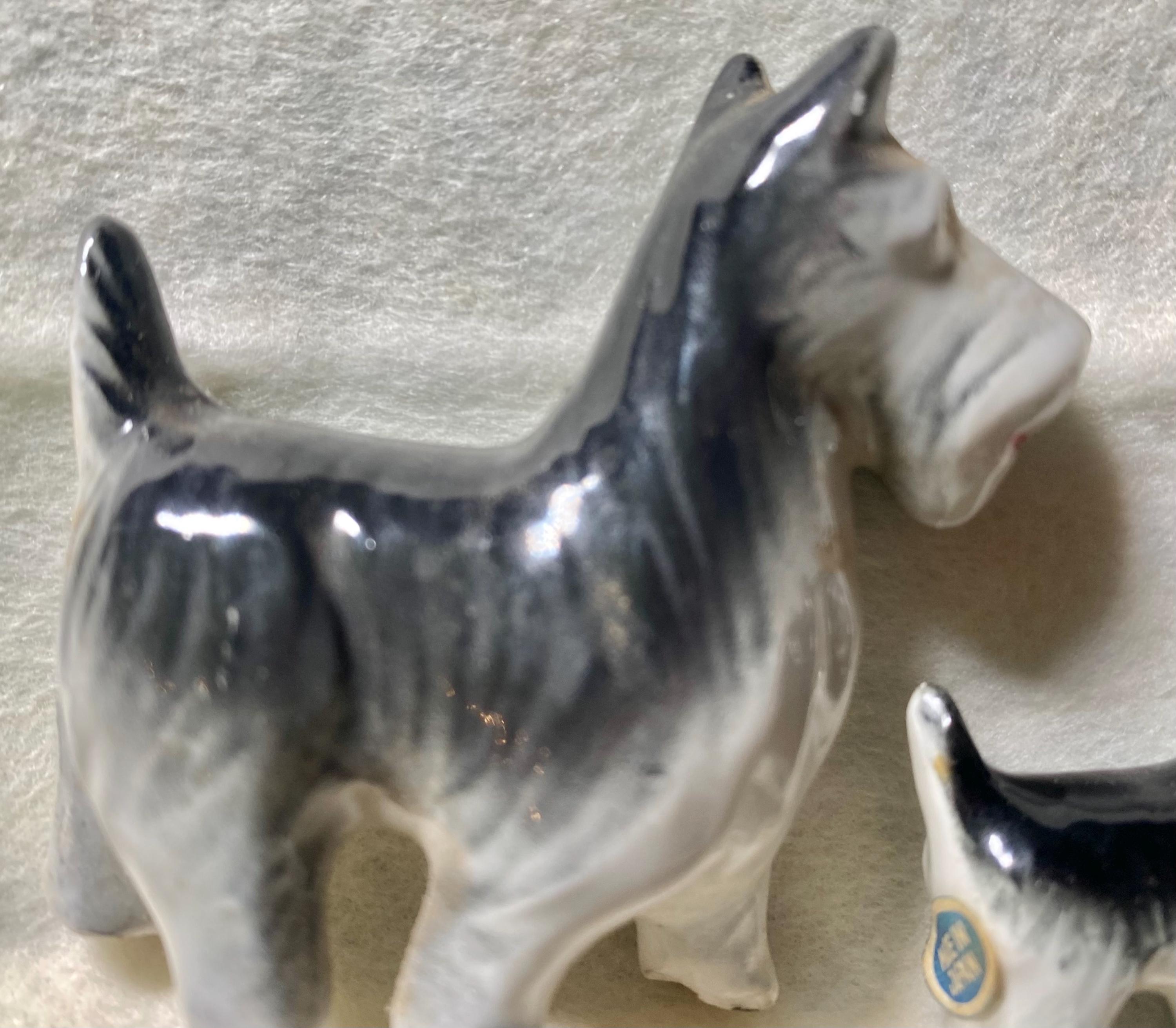 Schnauzer Miniature Figurines, Made in Japan, Ceramic Dogs, Set of 3 - Etsy