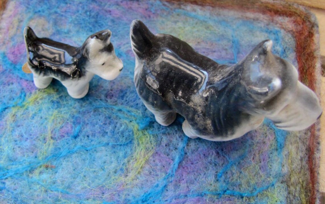 Schnauzer Miniature Figurines, Made in Japan, Ceramic Dogs, Set of 3 - Etsy