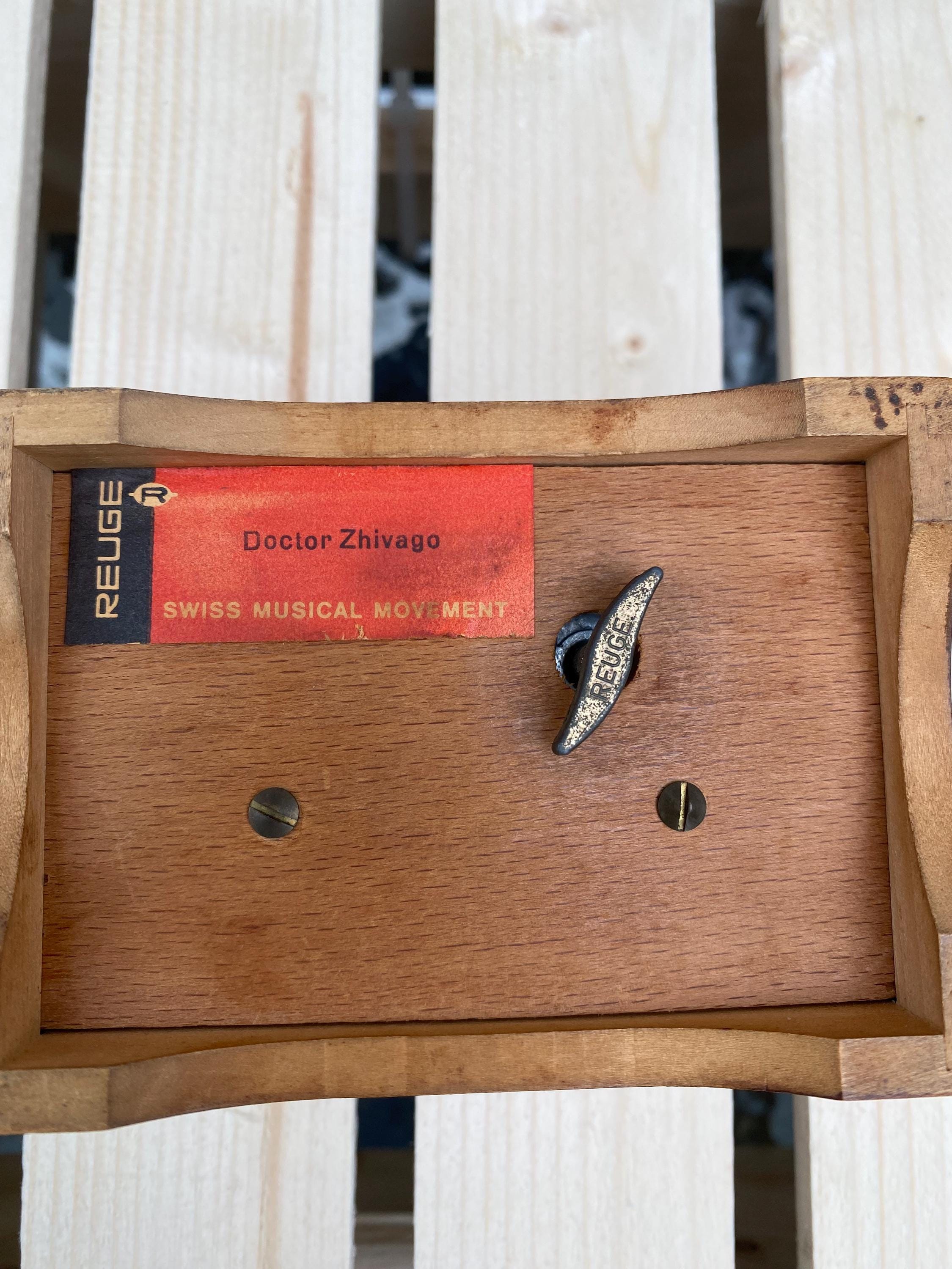 Vintage 1970's Reuge Swiss Music Movement Wooden Music Box, Dr Zhivago ...