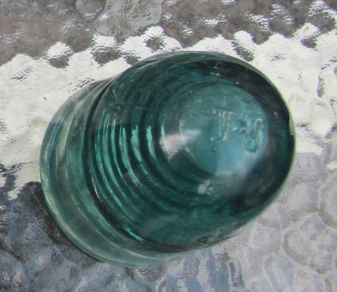 Antique Aqua Glass Brookfield B Insulator, Telegraph Insulator, No Drip ...