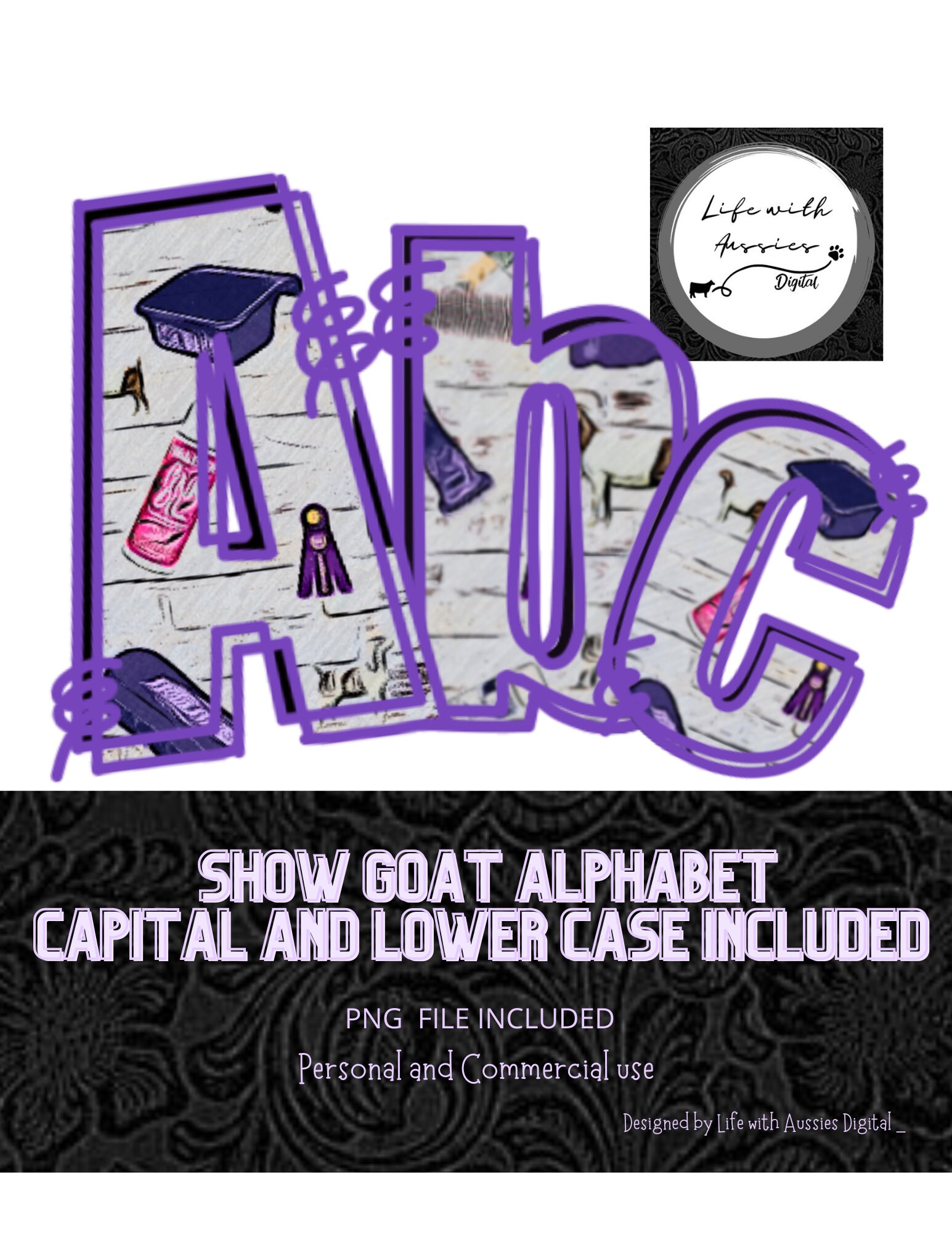 Show Goat Alphabet, Lowercase and Capital Letters, Doodle Letters, Goat ...