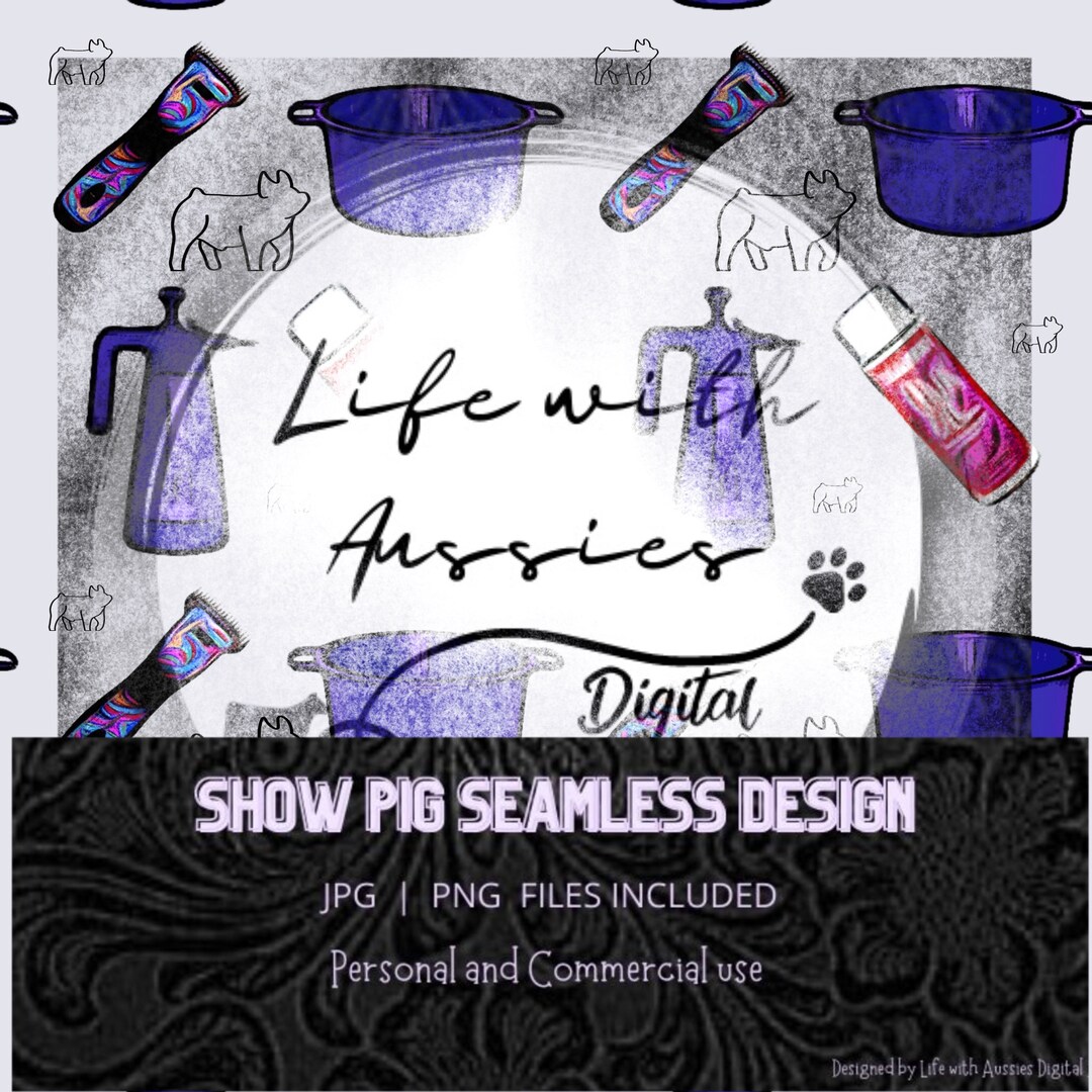 Show Pig Seamless Digital Download Design, Png, Jpg - Etsy