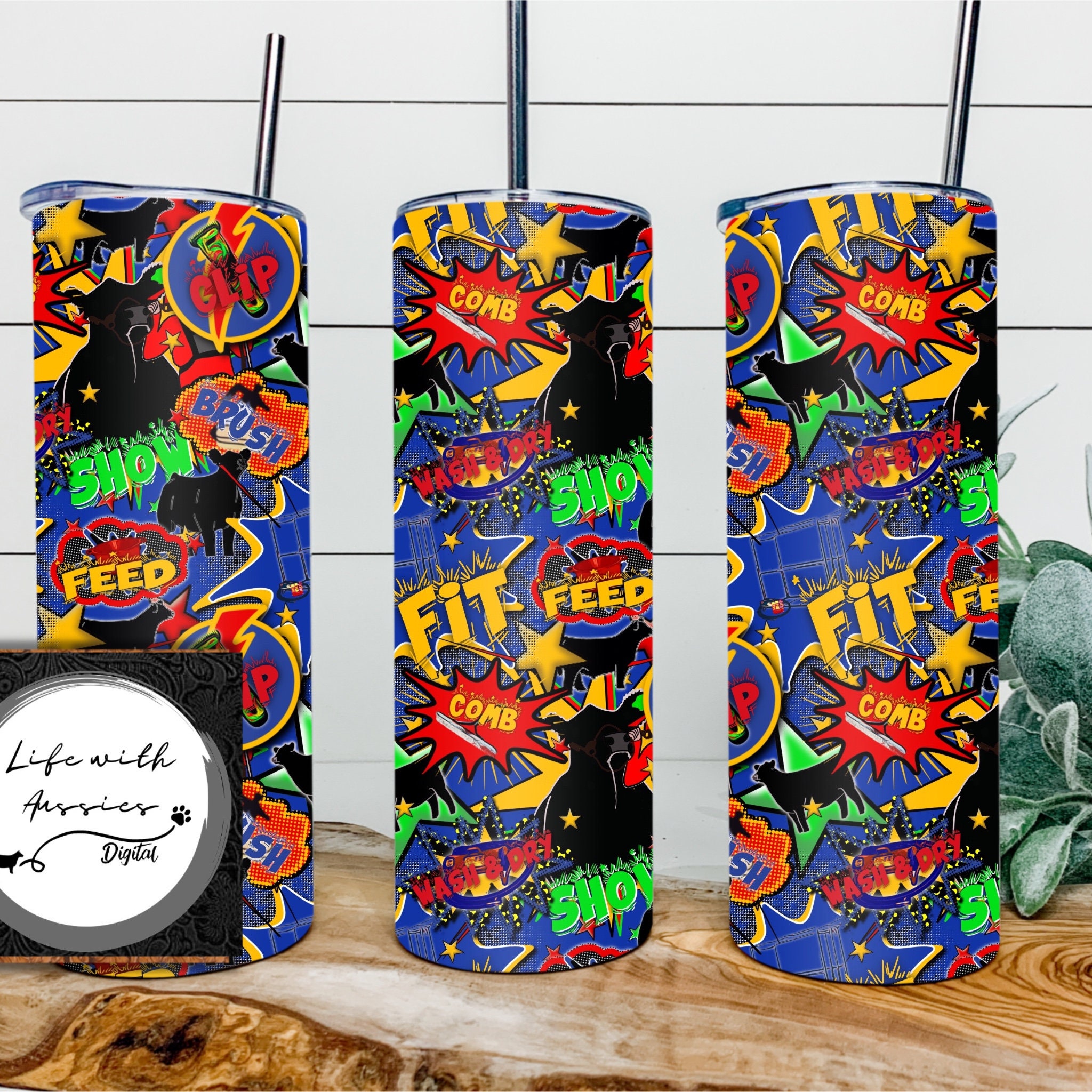 Comic Book Cattle Seamless, Instant Digital Design, Show Cattle, Heifer ...