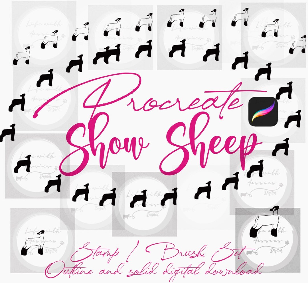 Procreate Show Sheep Brush Set, Set of 2, Solid and an Outline, Show ...