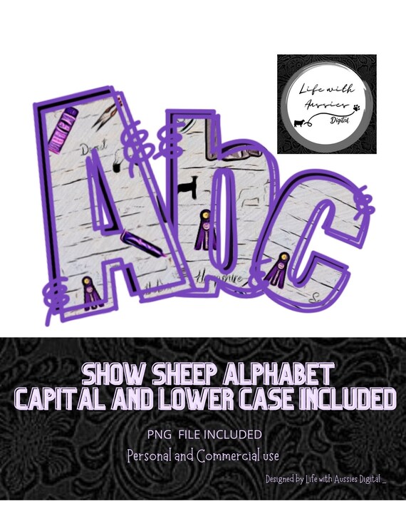 Show Sheep Alphabet Capital and Lowercase Letters Png Stock | Etsy