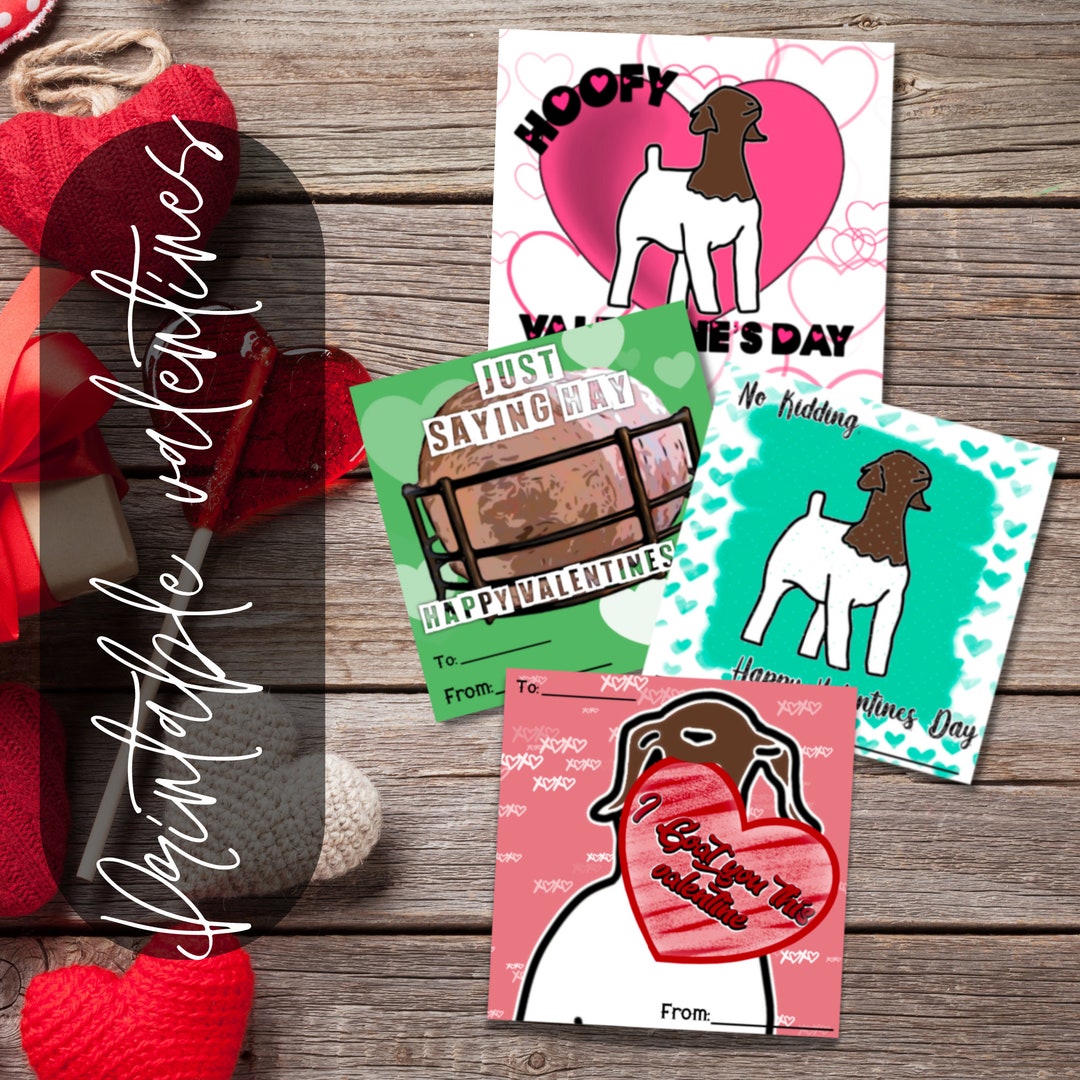 Stock Show Valentines, Instant Digital Download, Show Goat, Kid ...