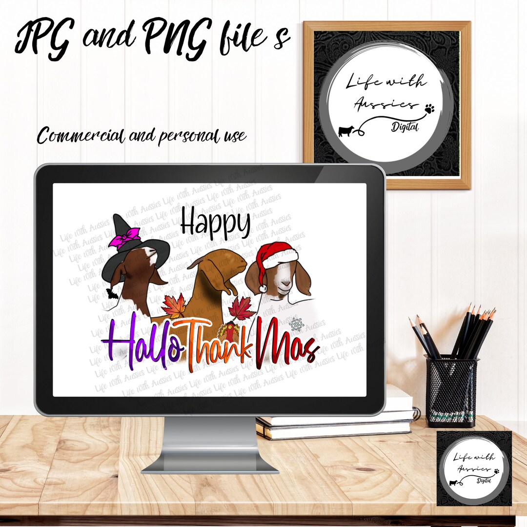 Hallo Thank Mas With Goats, Show Goat, Stock Show, Instant Digital ...