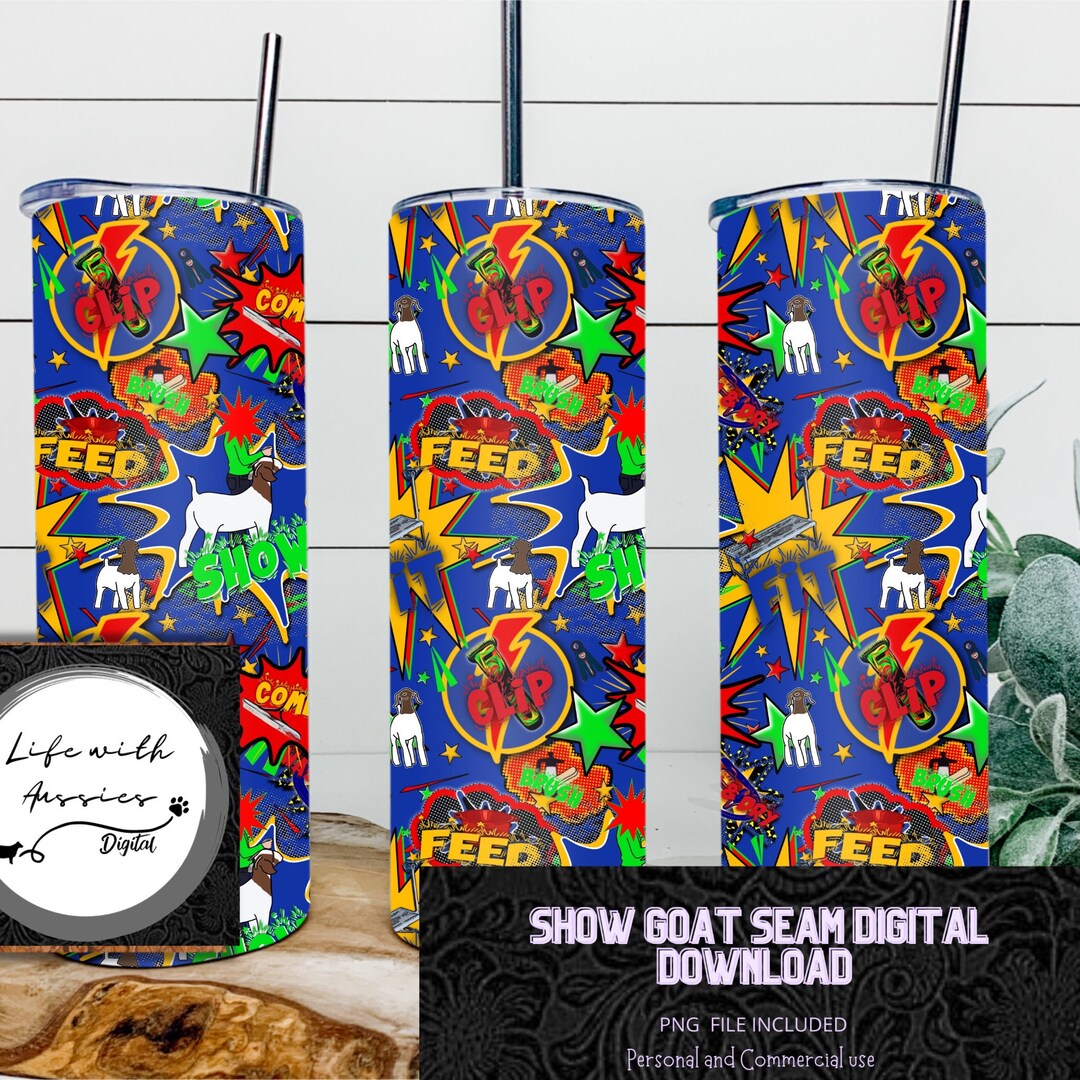 Comic Book Goat Seamless, Instant Digital Design, Show Goat, Love Goats ...