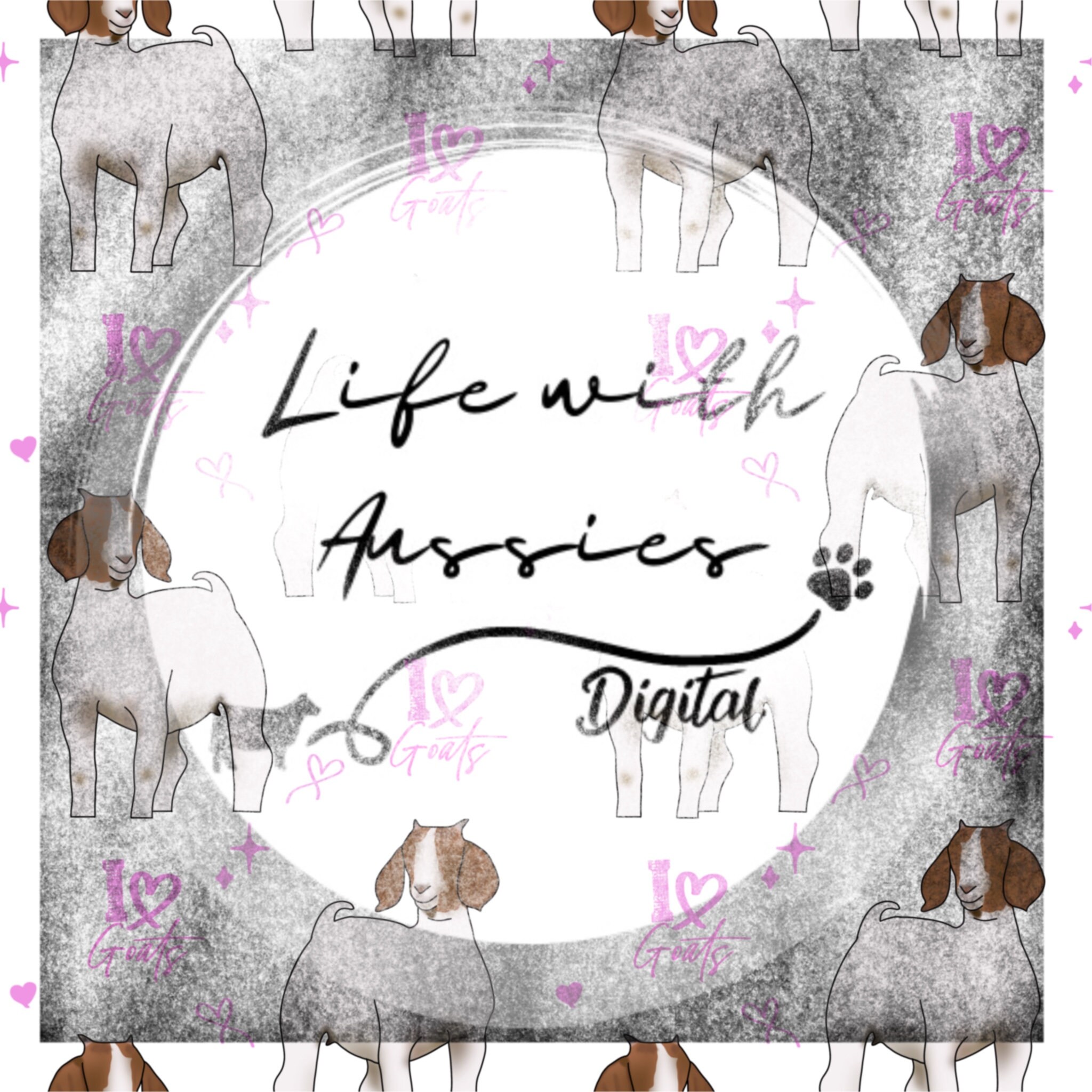 I Love Goats Seamless Livestock Pattern. Show Goat Seamless, Instant ...