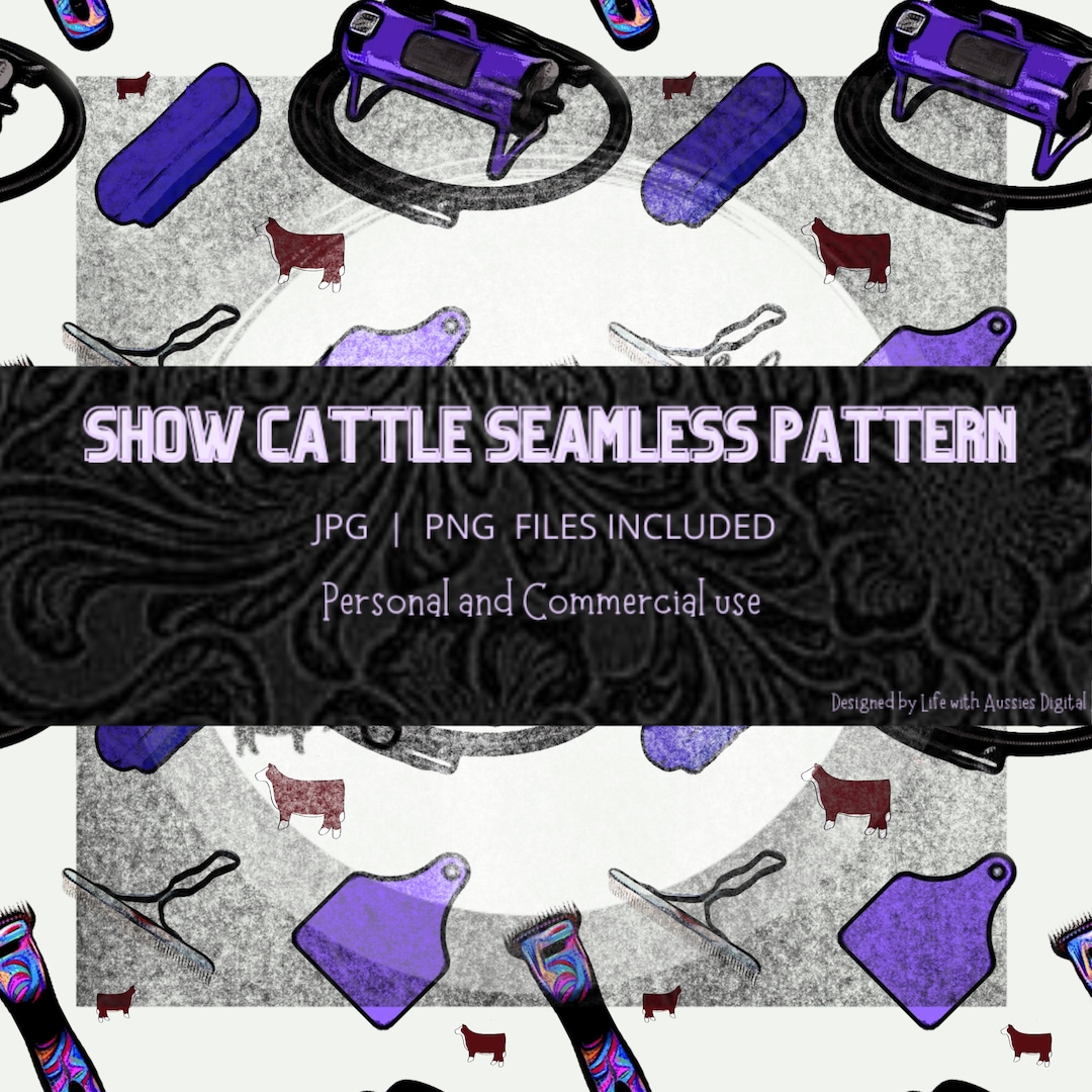 Hereford Show Heifer Seamless Design, Digital - Etsy