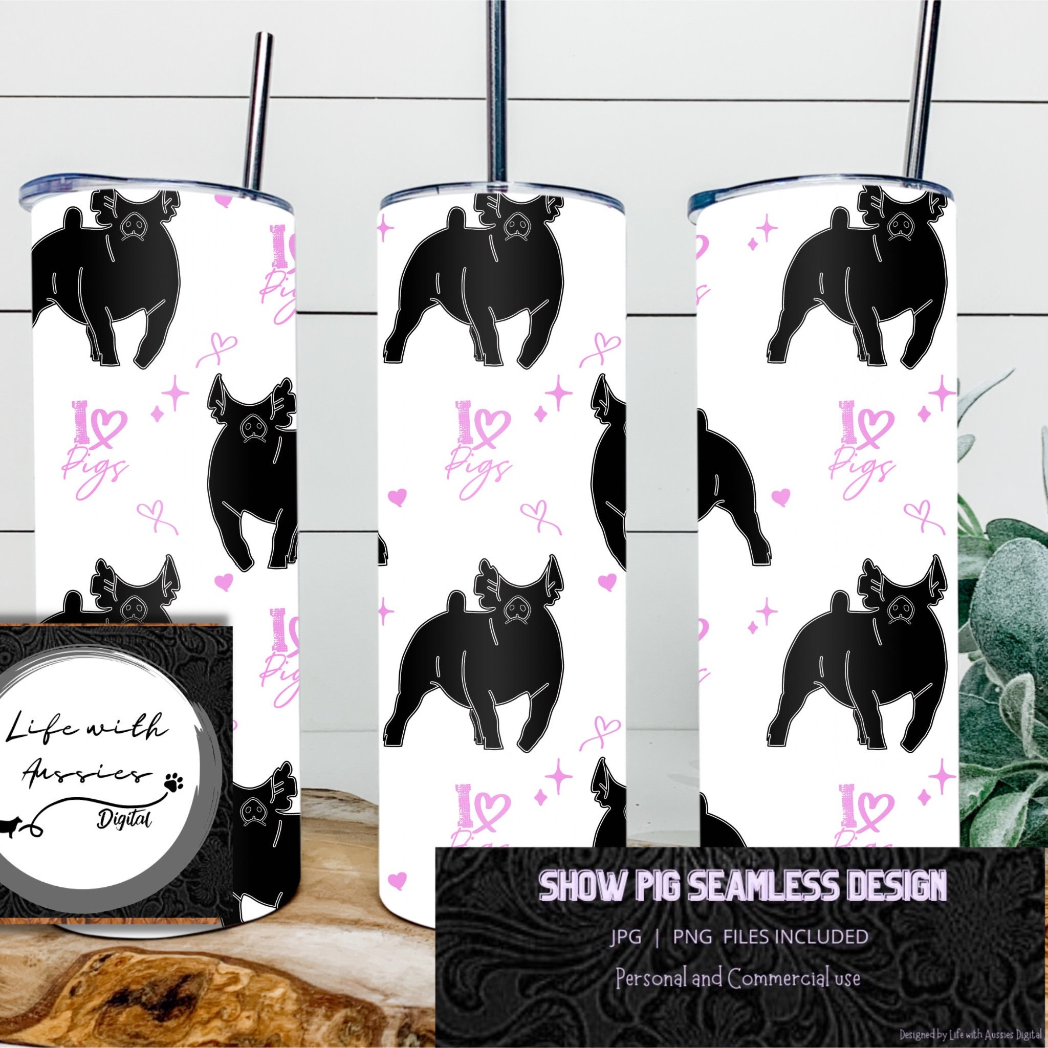 I Love Pigs Seamless Livestock Pattern. Show Pig Seamless, Instant ...