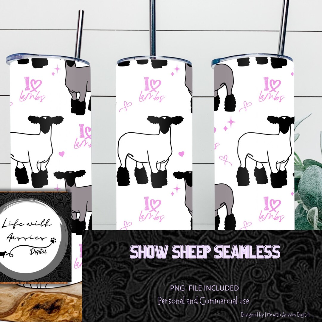 I Love Lambs Seamless Livestock Pattern. Show Goat Seamless, Instant ...