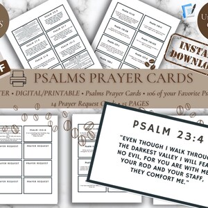 PSALMS PRAYER CARDS, Wallet Size Prayer Cards, Psalms Bible Scripture ...