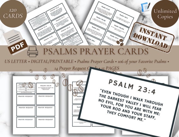 PSALMS PRAYER CARDS Wallet Size Prayer Cards Psalms Bible - Etsy