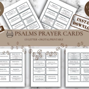 PSALMS PRAYER CARDS, Wallet Size Prayer Cards, Psalms Bible Scripture ...