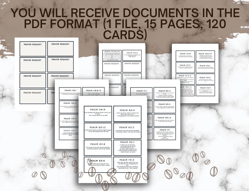 PSALMS PRAYER CARDS, Wallet Size Prayer Cards, Psalms Bible Scripture ...