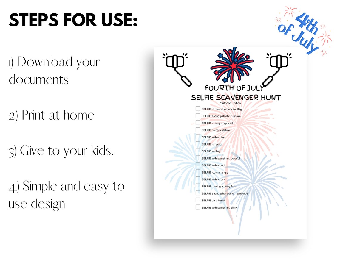 4th of July GAMES BUNDLE PRINTABLE, Scavenger Hunt, Maze, Coloring ...