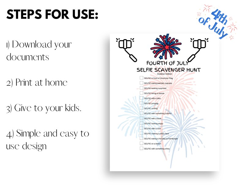 4th of July GAMES BUNDLE PRINTABLE, Scavenger Hunt, Maze, Coloring ...