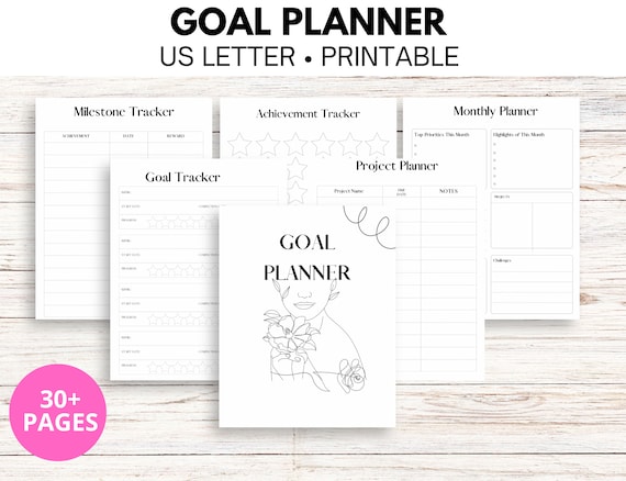 Boho Minimalist GOAL PLANNER PRINTABLE for Millenials Abstract - Etsy