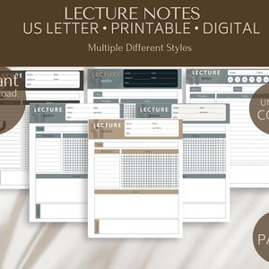 PRINTABLE LECTURE NOTES Digital Lecture Notes Goodnotes - Etsy