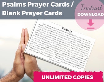 PSALMS PRAYER CARDS, Wallet Size Prayer Cards, Psalms Bible Scripture ...