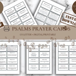 PSALMS PRAYER CARDS, Wallet Size Prayer Cards, Psalms Bible Scripture ...