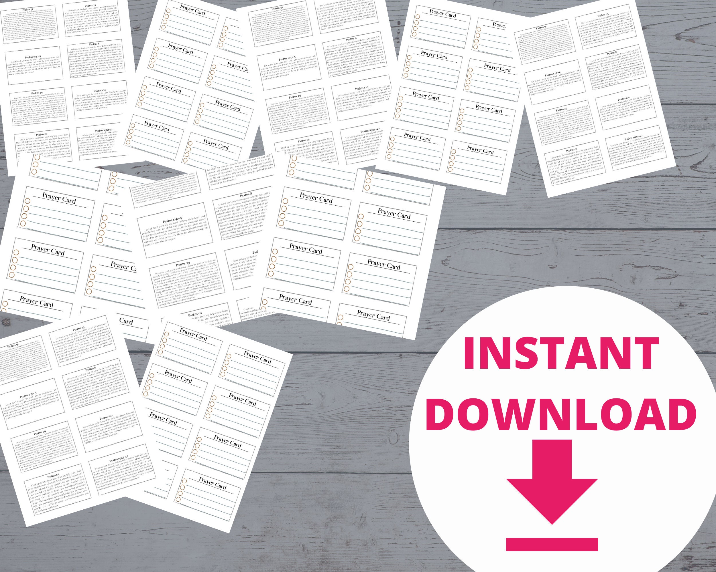 PSALMS PRAYER CARDS, Wallet Size Prayer Cards, Psalms Bible Scripture ...