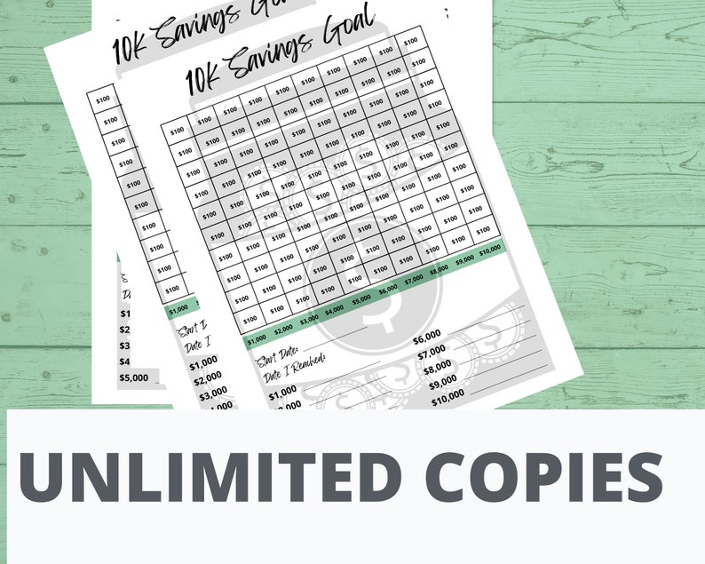 10K 100 ENVELOPE CHALLENGE Printable Money Saving Challenge - Etsy UK