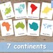 7 CONTINENTS 8 Flashcards, Three-part Nomenclature Cards, Learning ...