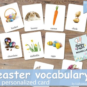 EASTER VOCABULARY 9 Flashcards, Three-part Nomenclature Cards, Learning ...