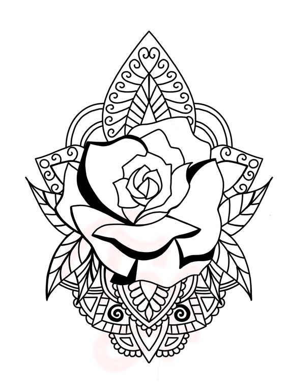 Rose Mandala SVG & PNG - Etsy Australia