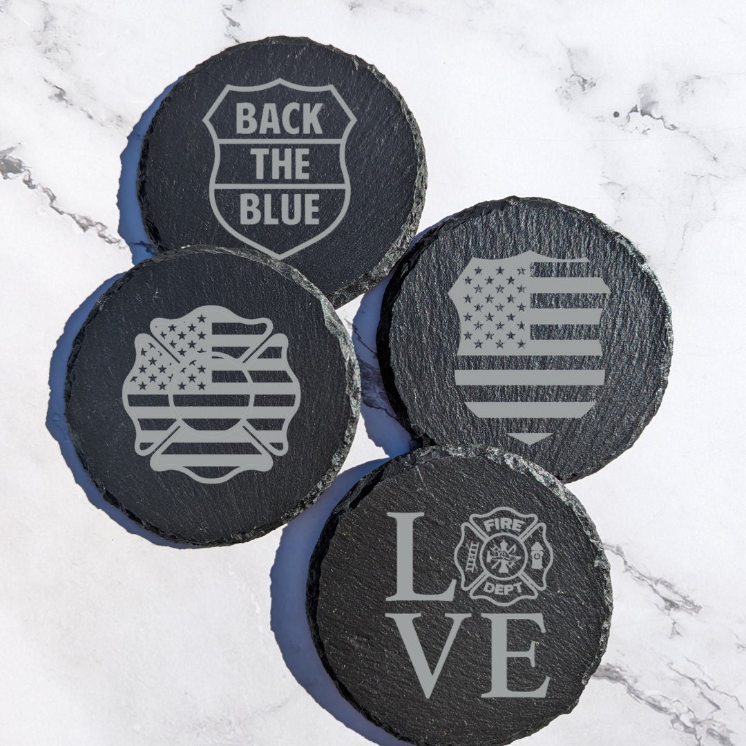 Engraved Slate Coasters Gift for First Responder Gift for Police Gift ...