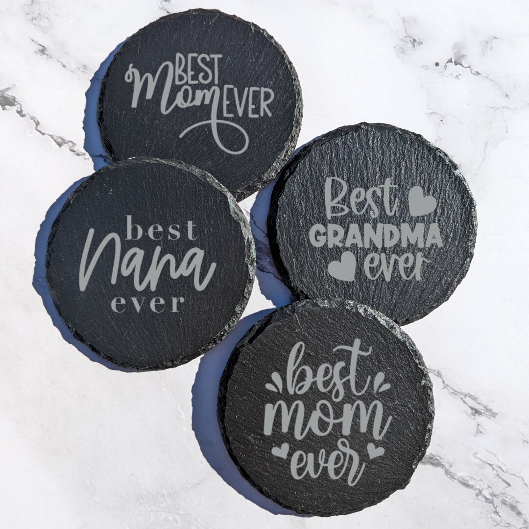Engraved Coaster Set (4) Best Grandma Gift for Best Mom Gift for Mother ...