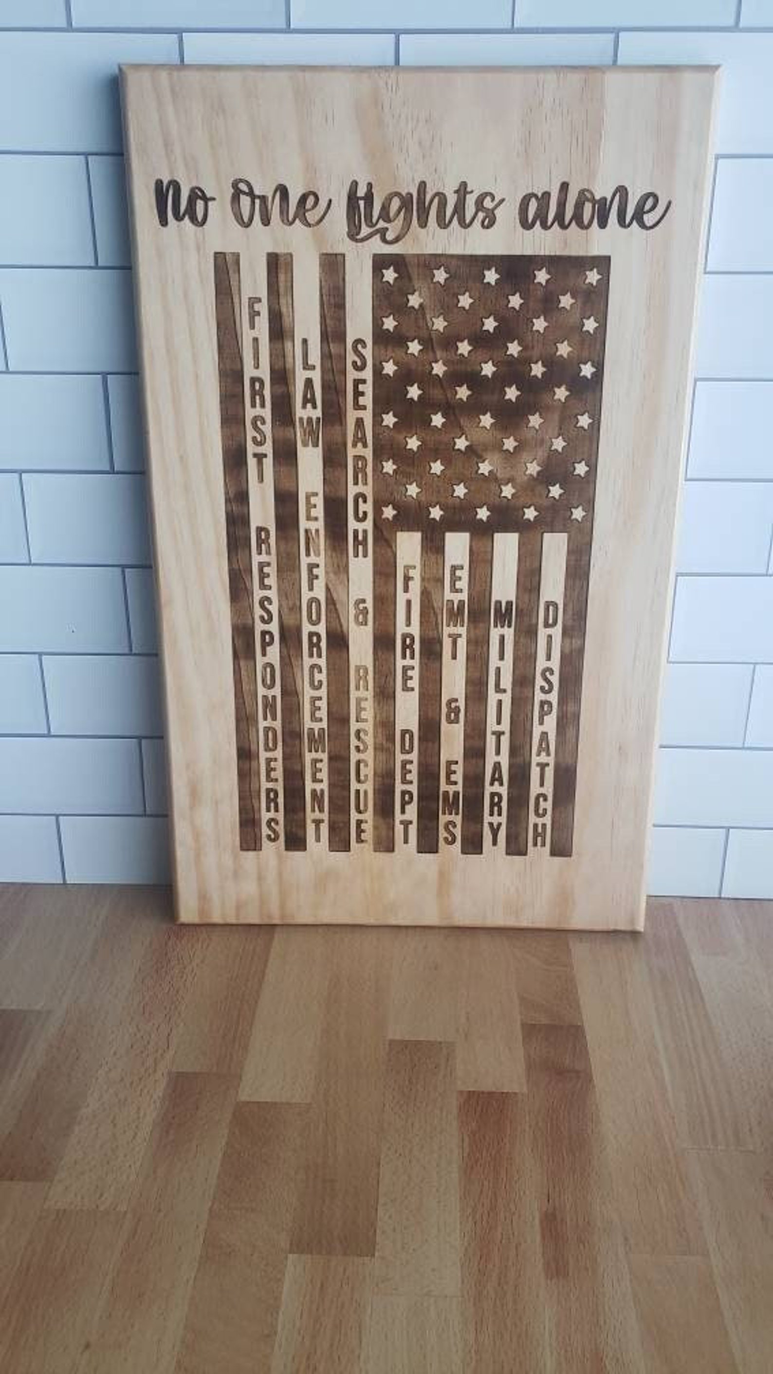 Engraved 17.25" X 11.25" Wood Sign Personalized Gift for EMT Military ...