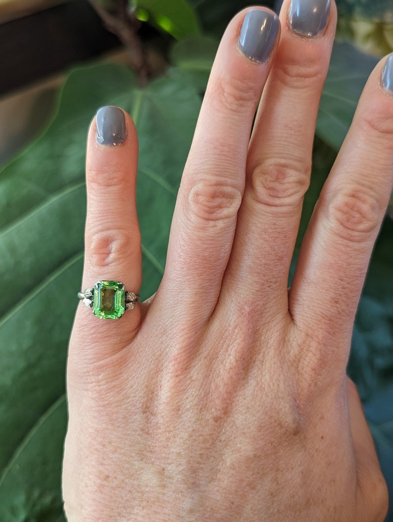 Vintage Sterling Silver Green Uranium Glass Ring - Etsy
