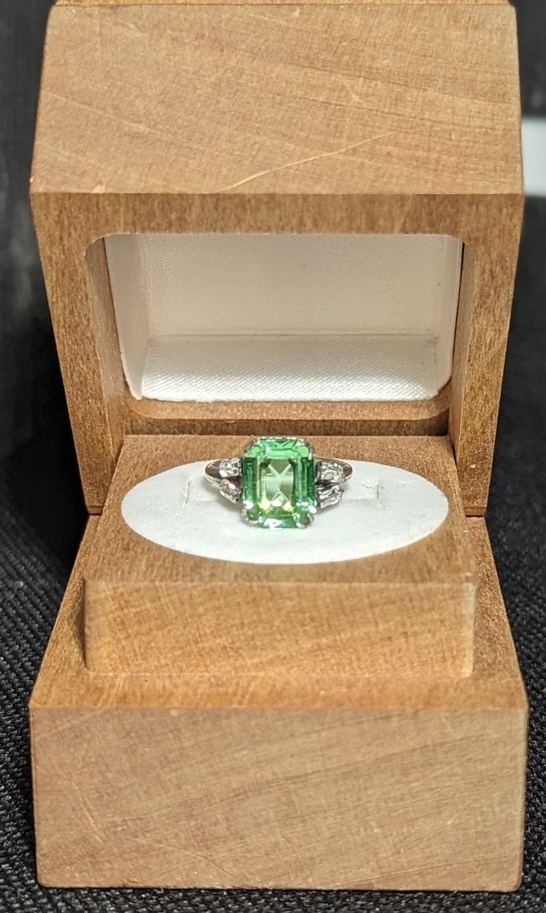 Vintage Sterling Silver Green Uranium Glass Ring - Etsy