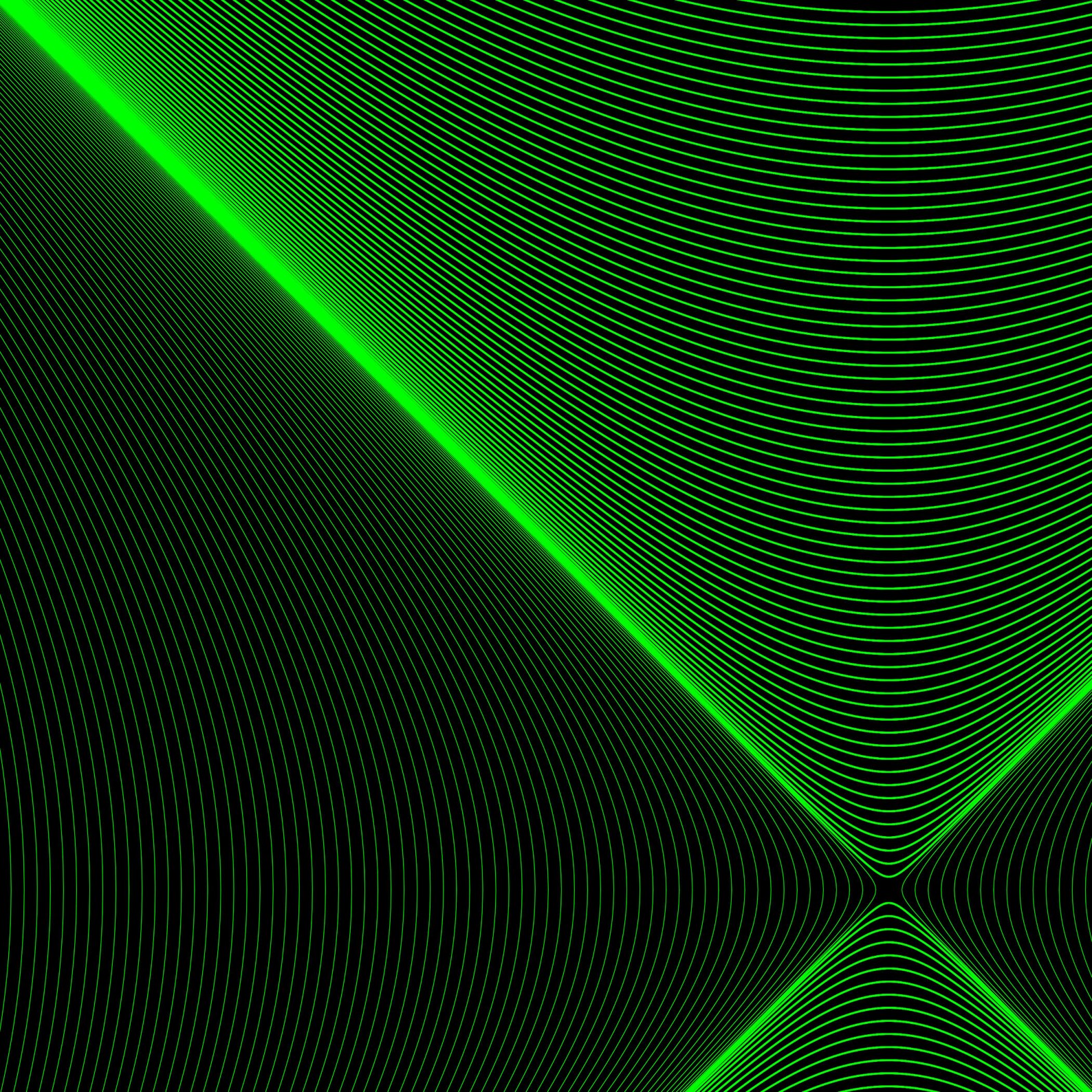 Hyperbolic Energy - Matrix Green - Mathematical Art - Created With Math ...