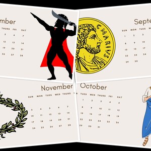 2024 Roman Minimalist Calendar Printable Sunday Start - Etsy