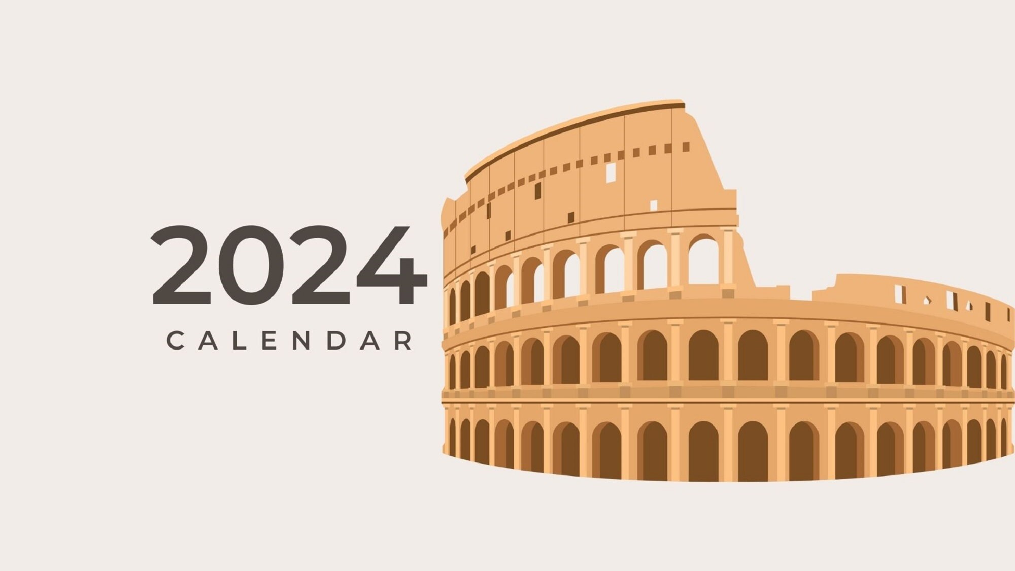 2024 Roman Minimalist Calendar Printable Sunday Start - Etsy