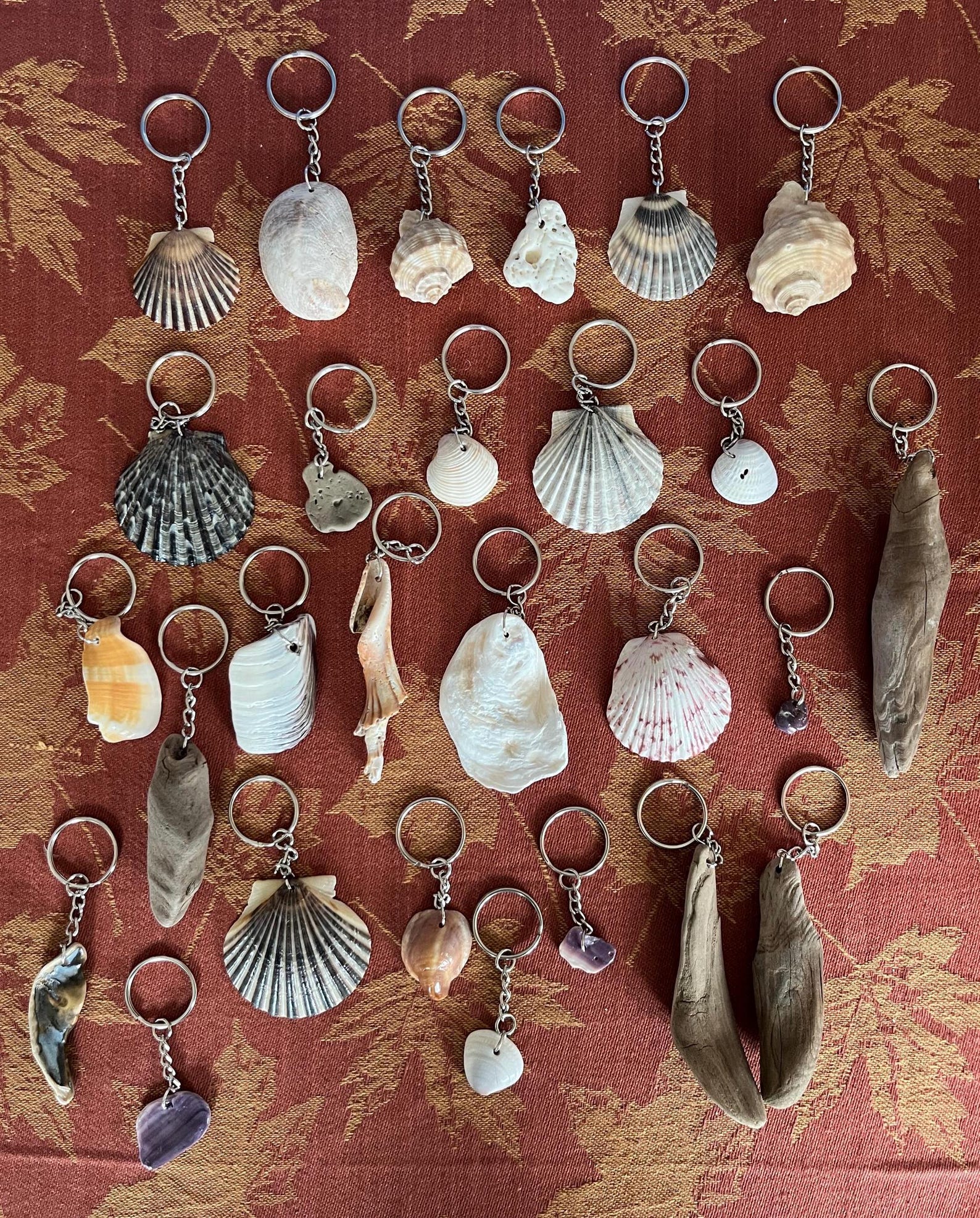 5 Seashell Keychains (wood and Rocks Too) - Etsy