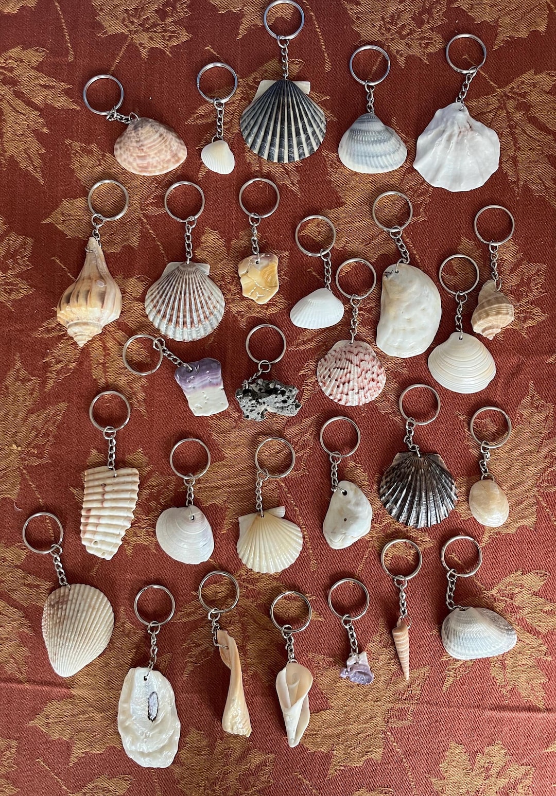 5 Seashell Keychains (wood and Rocks Too) - Etsy