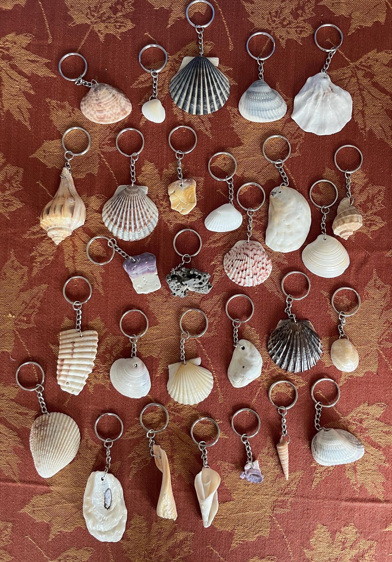 5 Seashell Keychains (wood and Rocks Too) - Etsy