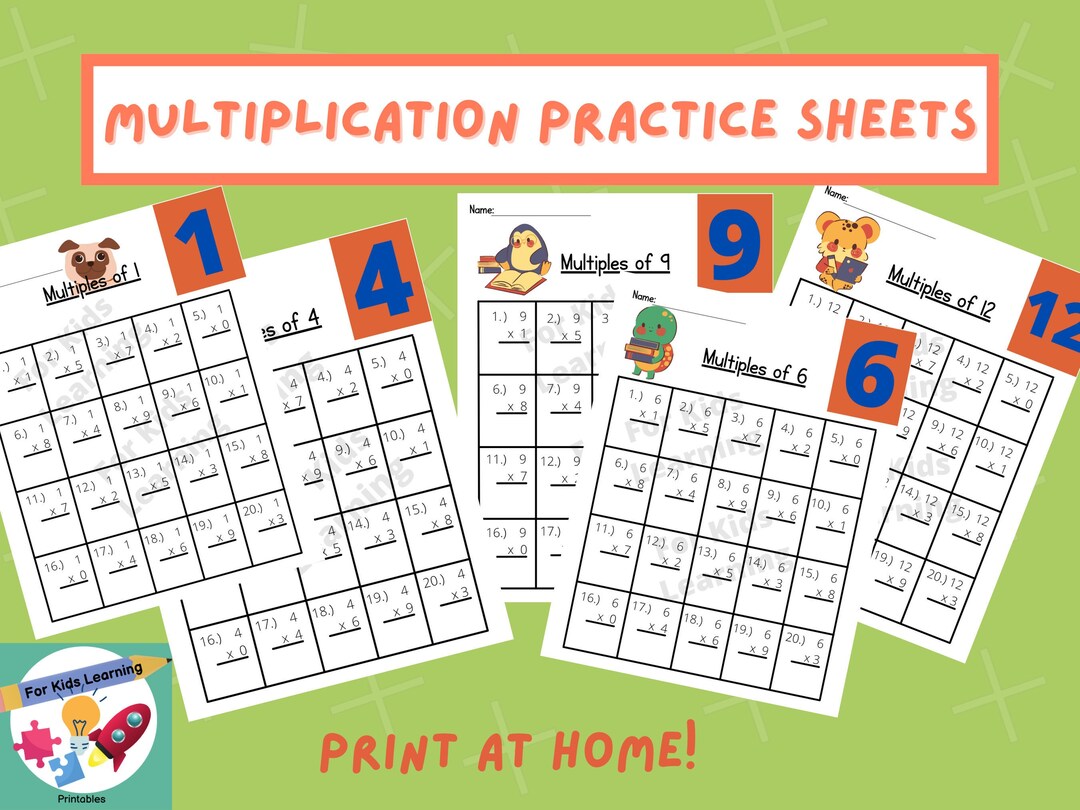 Multiplications 1-12, Educational Prints, Third Grade, Times Tables ...