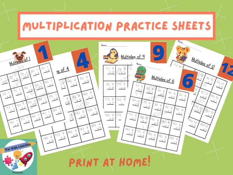 Multiplications 1-12, Educational Prints, Third Grade, Times Tables ...